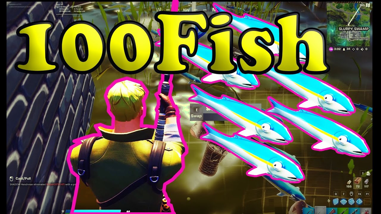Fortnite - Catching 100 Fish in Slurpy Swamp Challenge [Fast] - YouTube