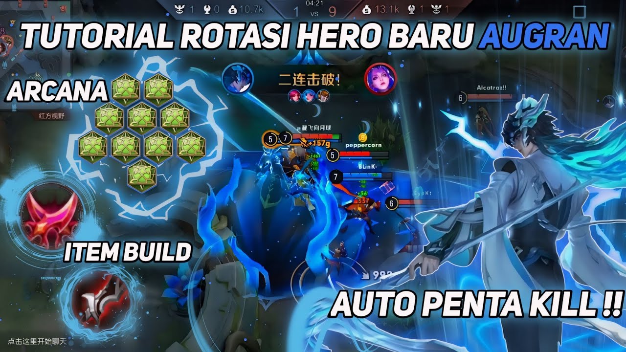 TUTORIAL ROTASI, ARCANA, ITEM BUILD HERO BARU AUGRAN !!! Honor Of Kings ...