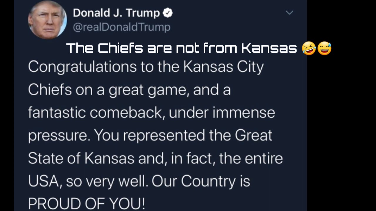 Trump thought Chiefs were in State of Kansas | Trump Congratulates ...