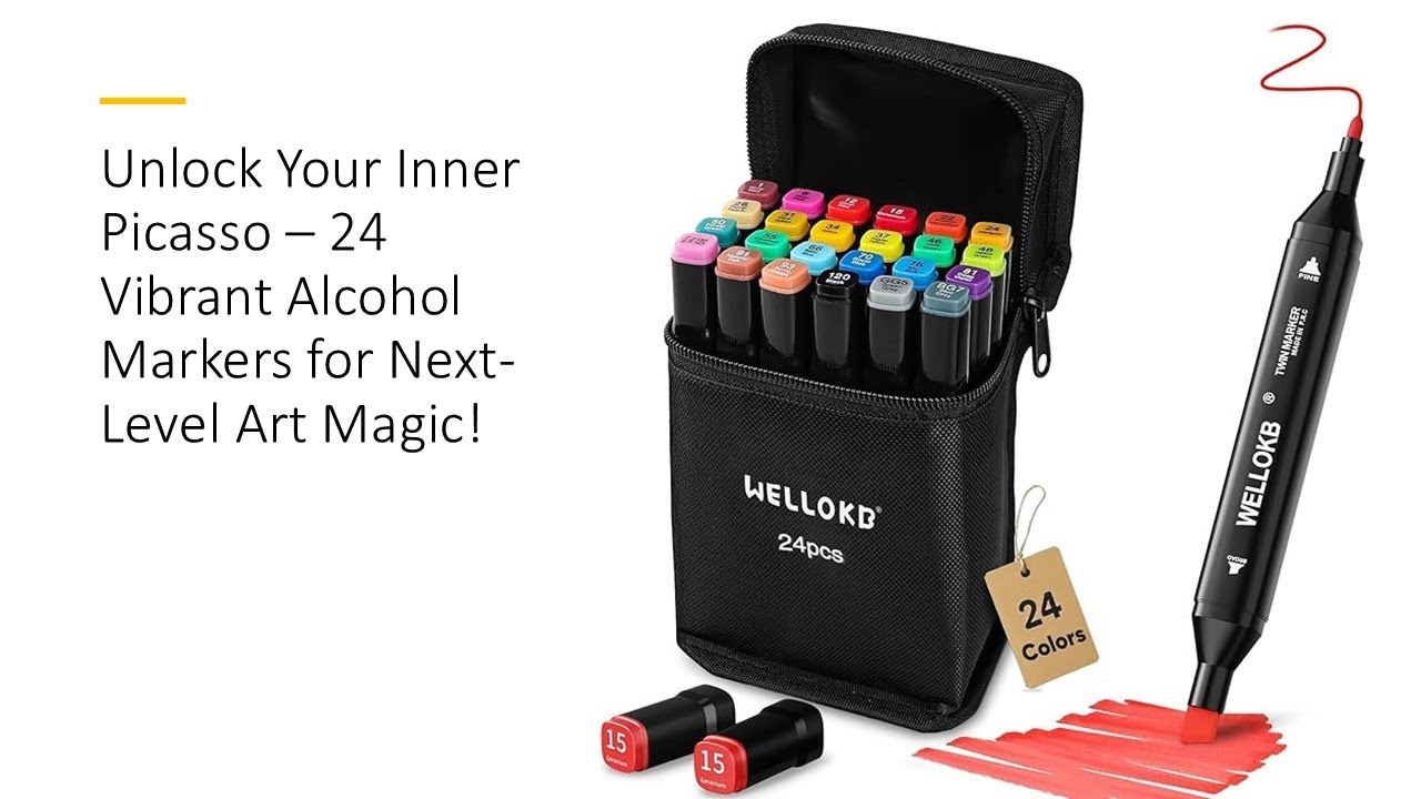 Unlock Your Inner Picasso – 24 Vibrant Alcohol Markers for Next-Level ...