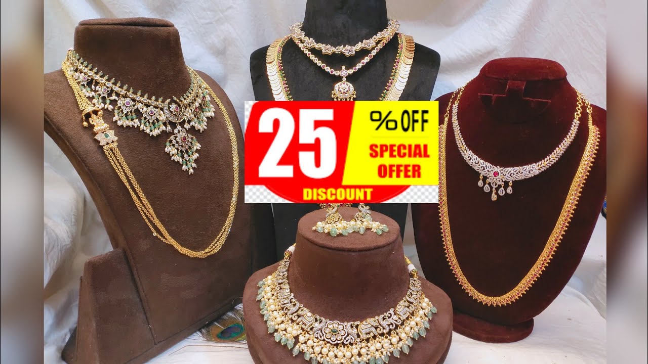 25% discount on gj necklace sets with earrings | one gram gold chains ...
