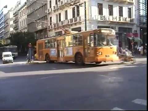 GREECE - Athens trolleybuses in action 2002 - YouTube