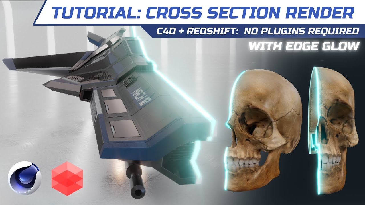 [Cinema 4D + Redshift TUTORIAL] Cross Section Rendering, Wipe On Off, With Edge Glow FX, No ...