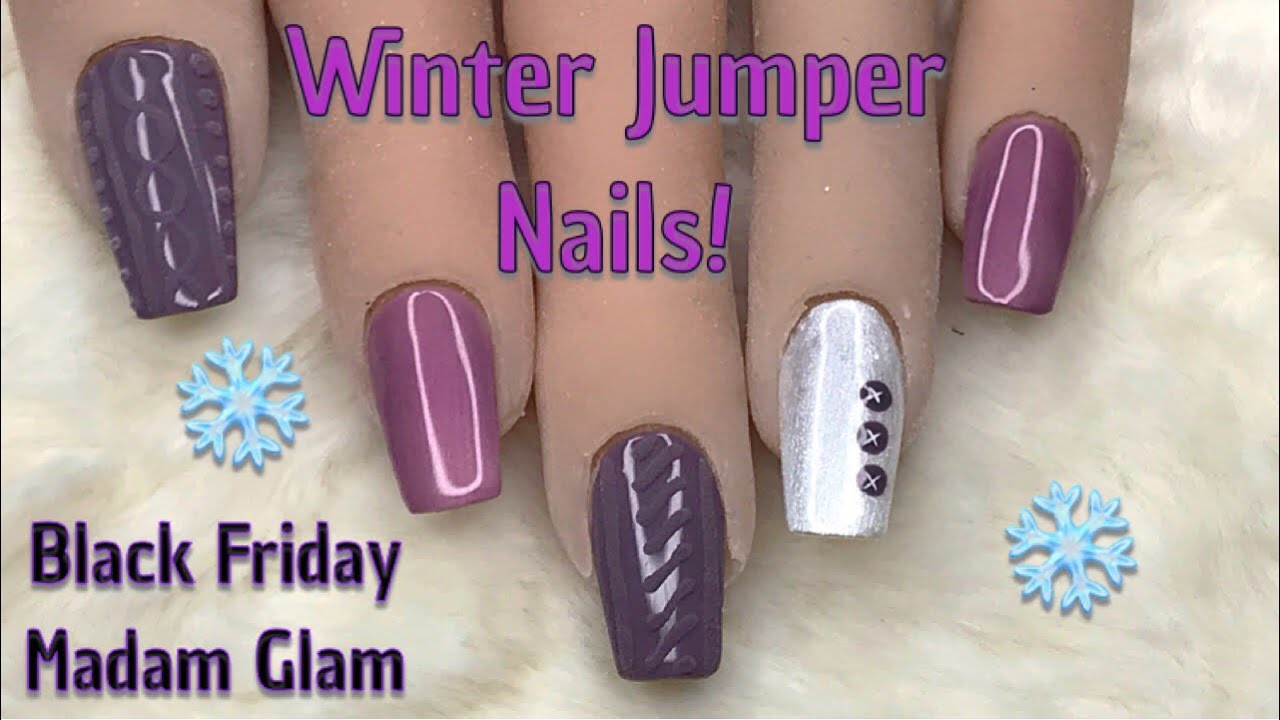 Winter Jumper Nails | Madam Glam | Black Friday - YouTube
