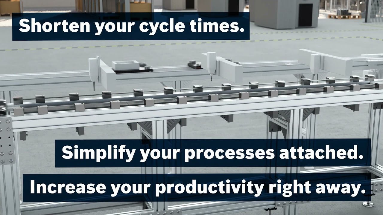 AAP Bosch Rexroth TS Pallet Conveyor w Pallet Booster - YouTube