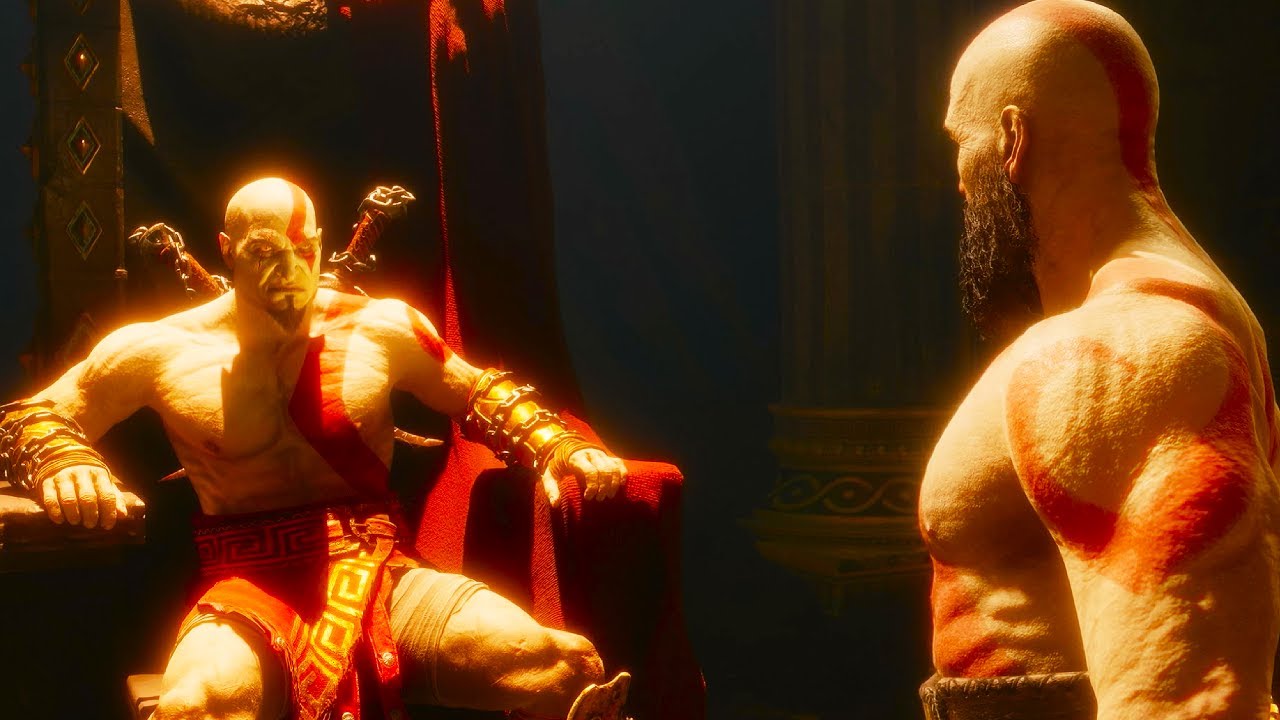 Old Kratos meets Young Kratos God of War Ragnarok Valhalla - YouTube