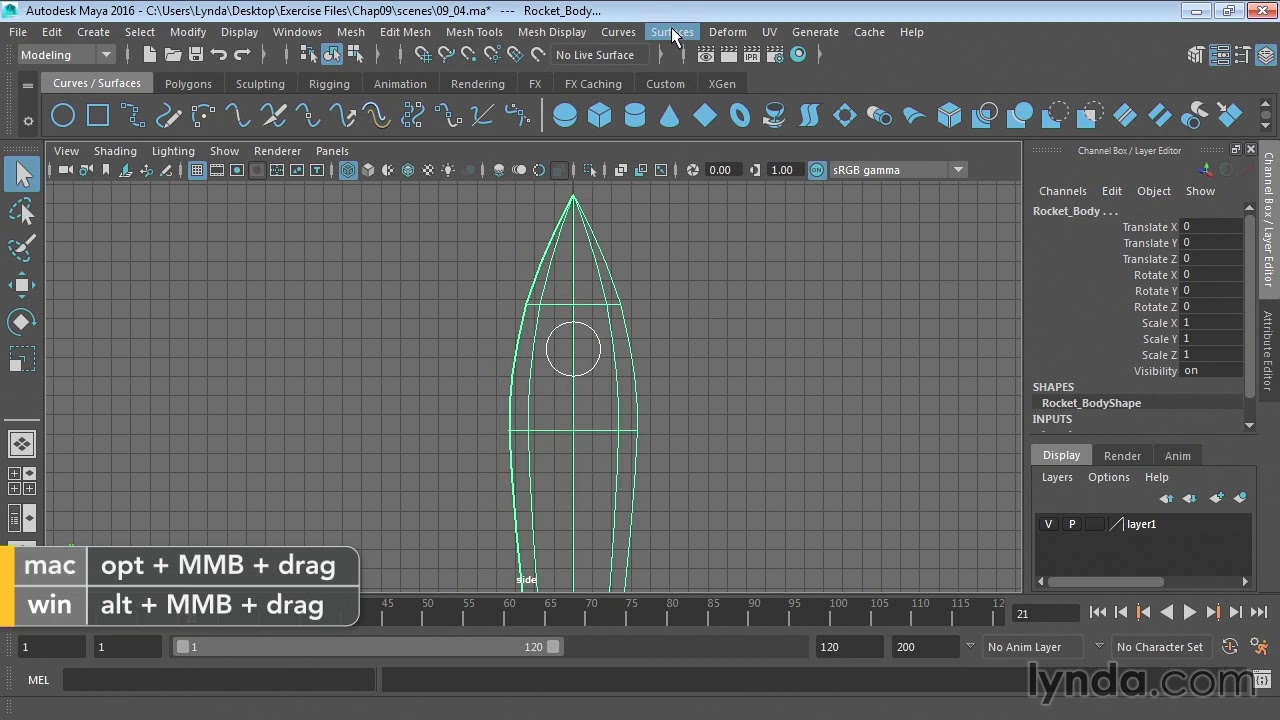 67. Проекция кривых на поверхности. Курс Maya для начинающих. Урок №67 ...