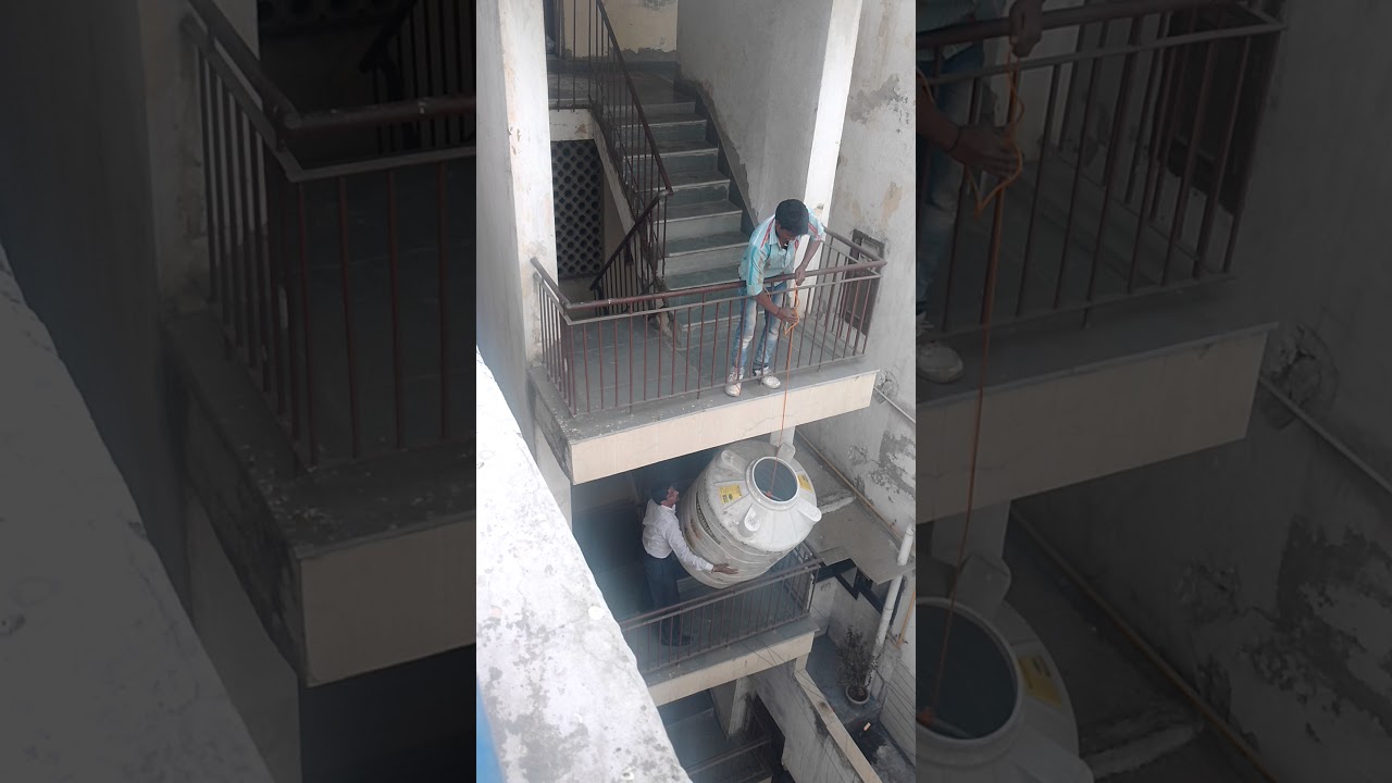 Easy way to Lift water tank to terrace - Part 1/2 - YouTube