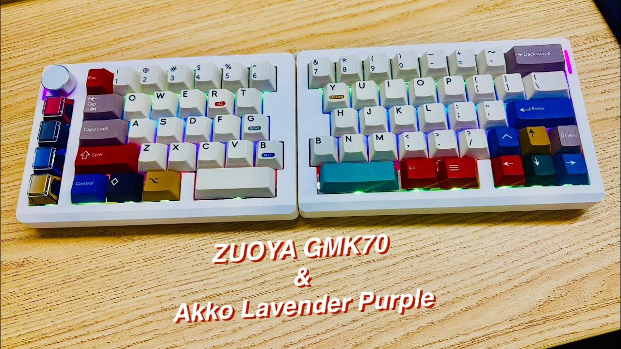 Zuoya GMK70 split wireless mechanical keyboard + Akko Lavender purple ...