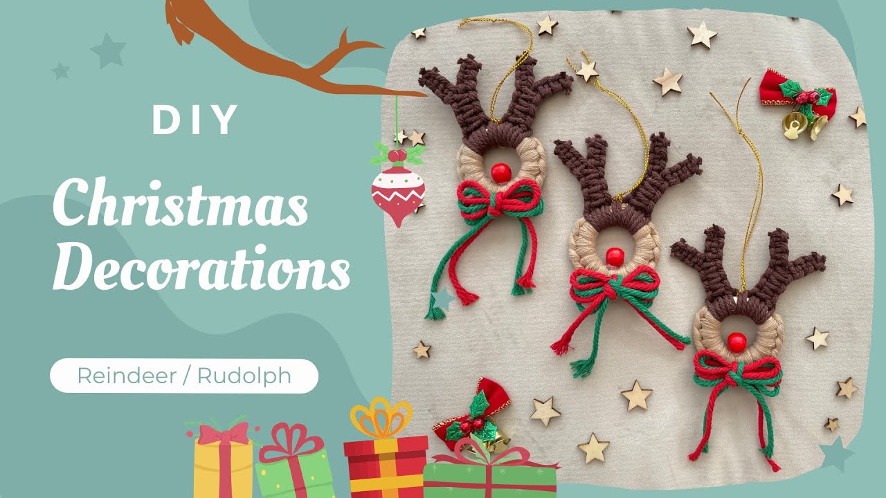 Christmas Ornaments / Macrame Reindeer / Rudolph / DIY / Step by step ...