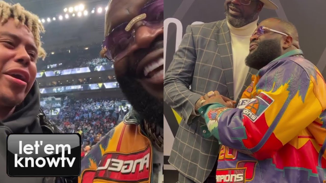 Rick Ross All Iced Out At The NBA All Star Game Chilling With Shaq ...