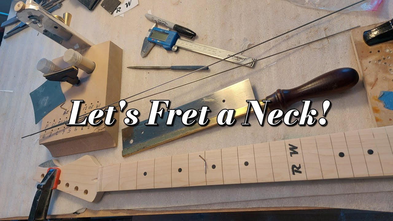 Steps to fretting an electric guitar neck - YouTube