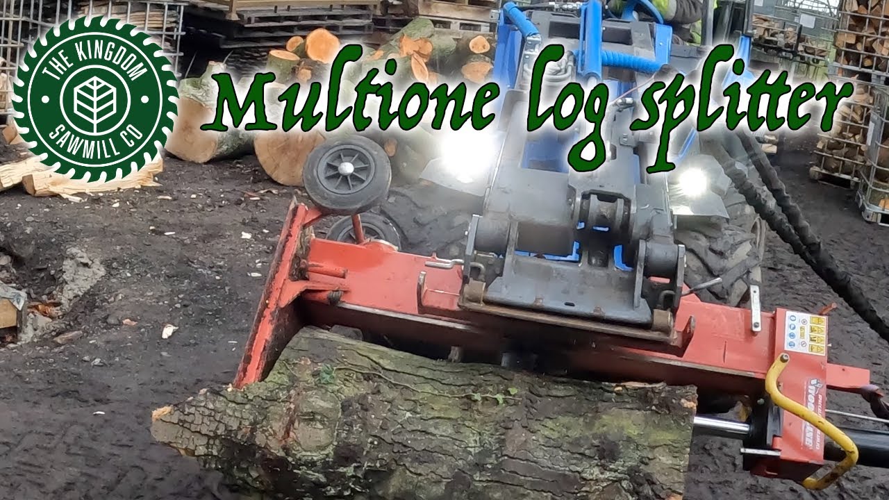 Multione DIY log splitter attachment - YouTube