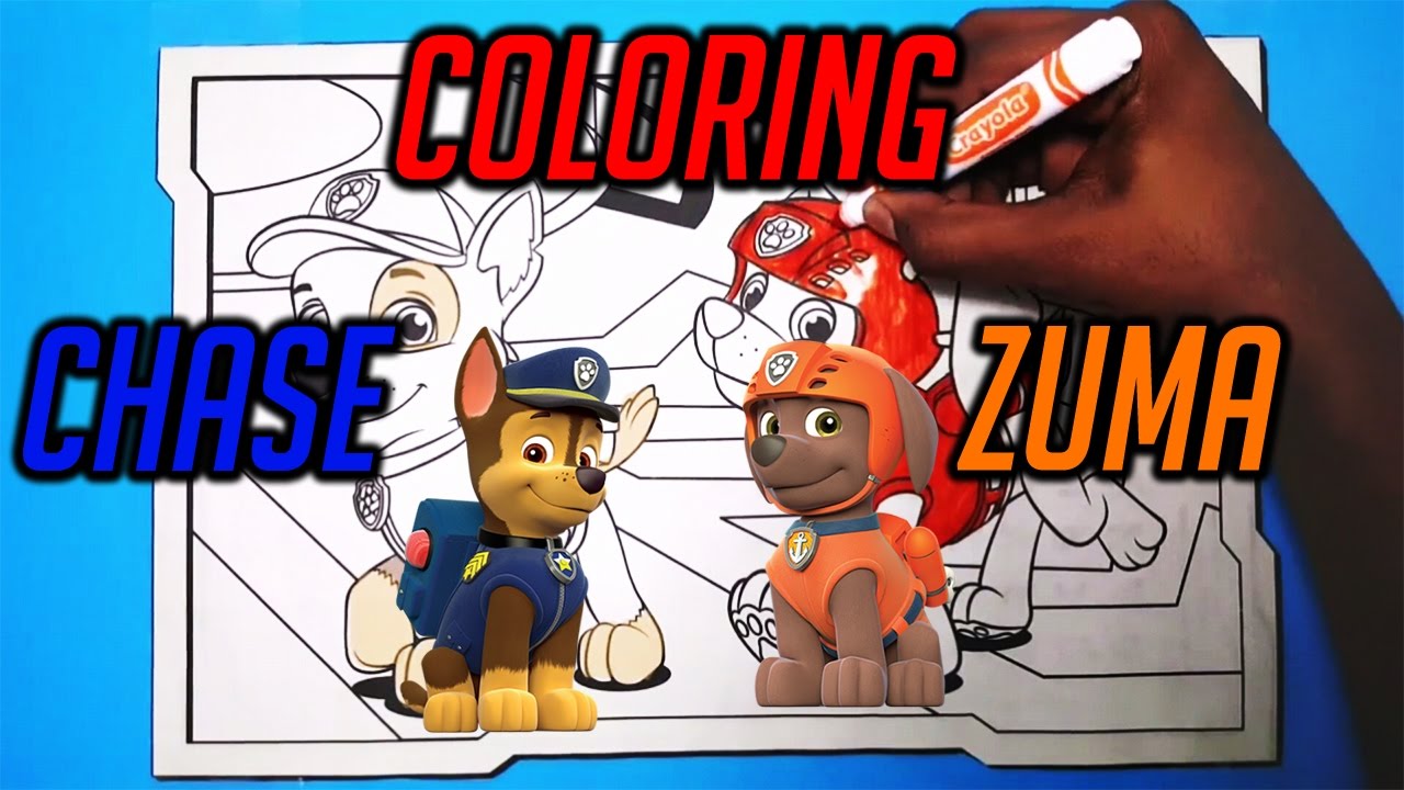 Coloring Chase and Zuma from Paw Patrol - YouTube