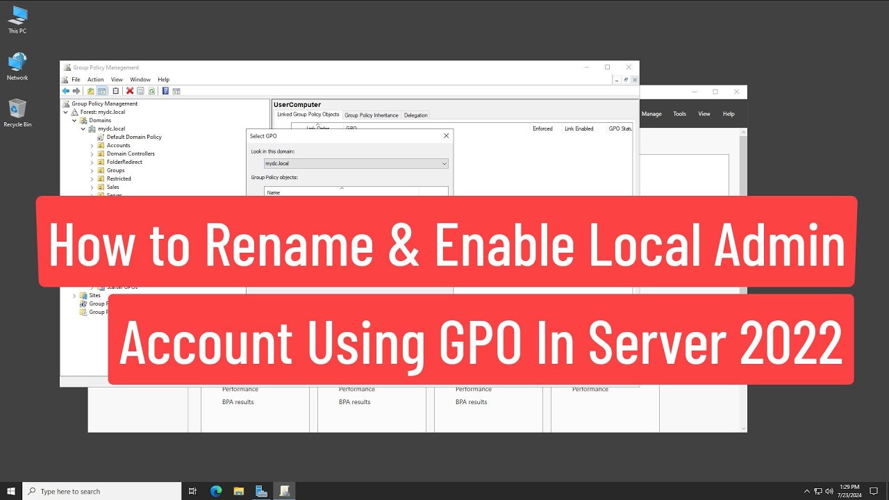 How To Rename and Enable Local Administrator Account Using GPO In ...
