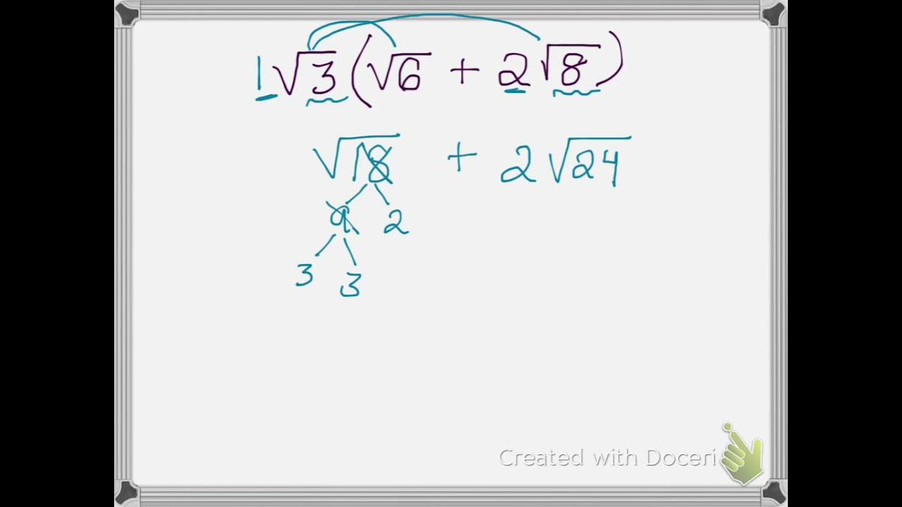 Multiplying Radicals monomial x binomial - YouTube