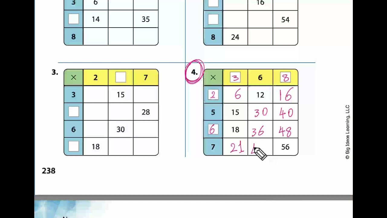 Continue Lesson 5 3 Complete Multiplication Tables - YouTube