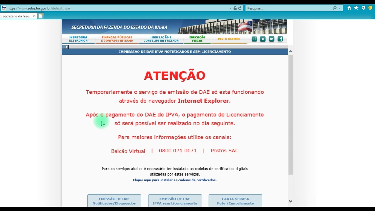 SEFAZ - BA - DAE - IPVA. CONFIRA AQUI! - YouTube