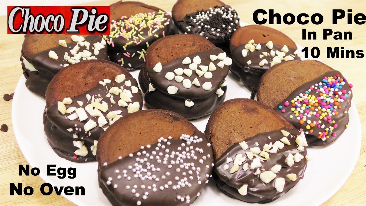 तवे पर Tasty Choco Pie केक मात्र 10 मिनट में बिना अंडे ,ओवन के Choco ...