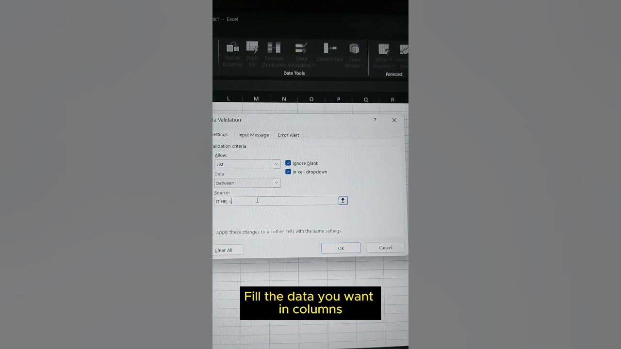 Data Validation In Excel Drop Down List In Excel Excel Excelformulas Exceltips