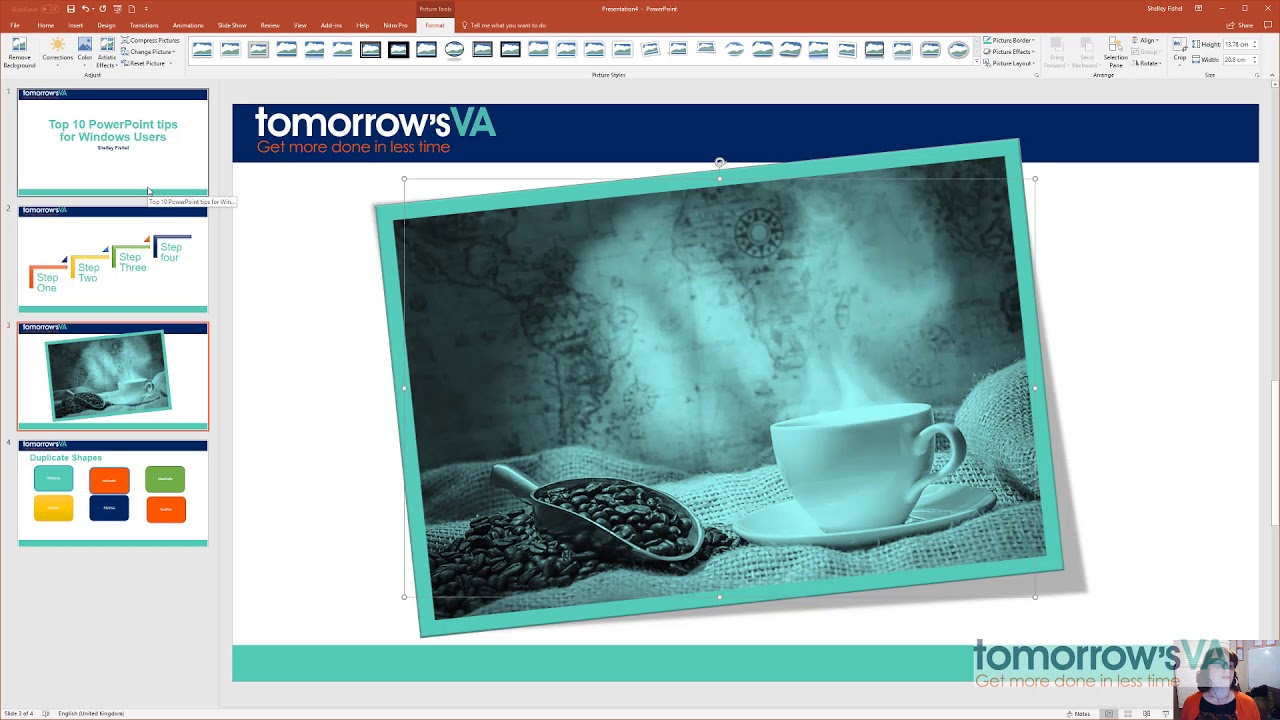 How to style pictures in PowerPoint 2016 for Windows - YouTube