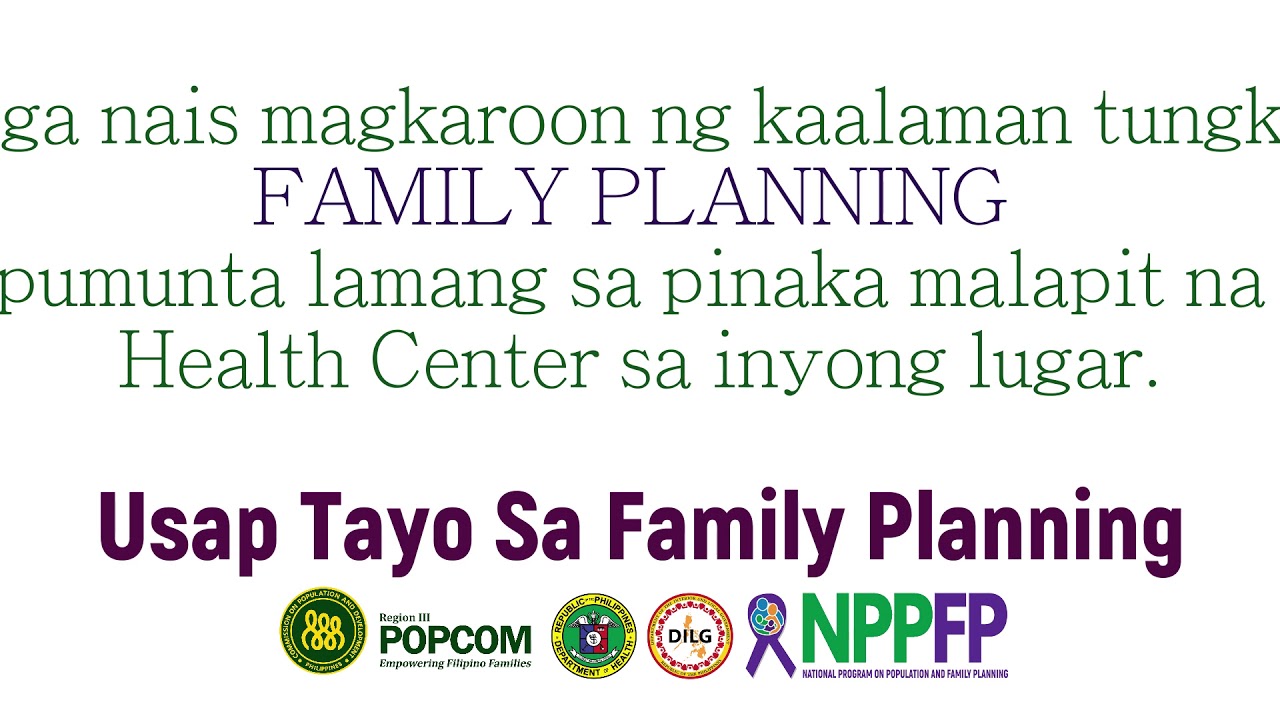 Usap Tayo Sa Family Planning! #NPPFP #UsapTayoSaFP - YouTube