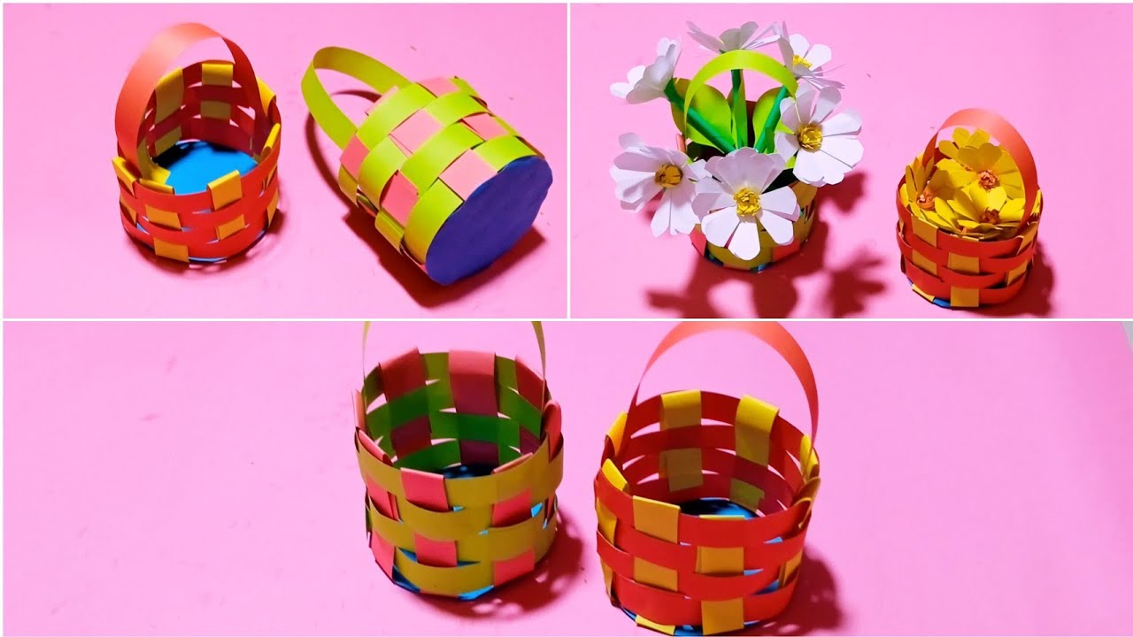 Easy paper BASKET making||Origami paper BASKET||Easy craft idea # ...