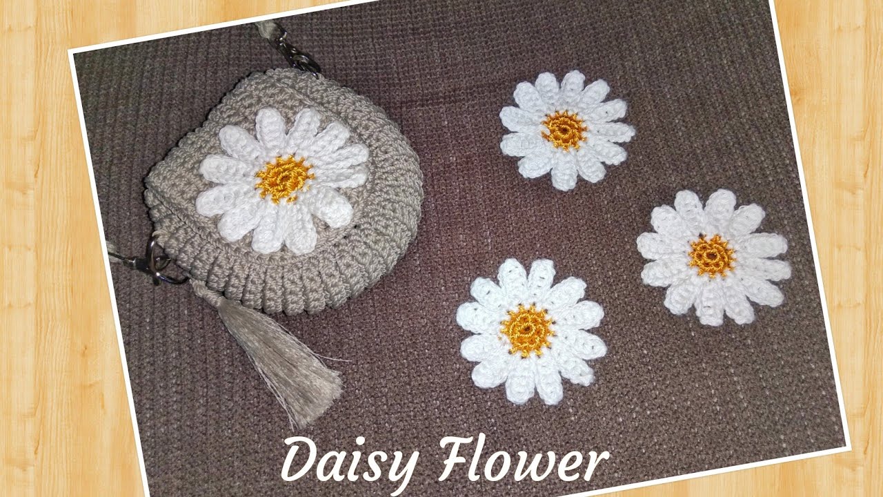 Bunga daisy rajut untuk pemula || daisy flower crochet for beginner ...
