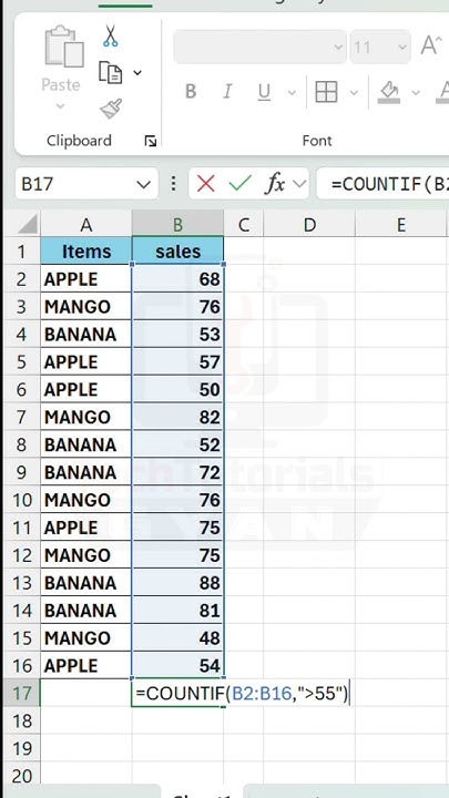 Excel में Countif Formula । top excel interview questions and answers | excel Tips and Trick ...