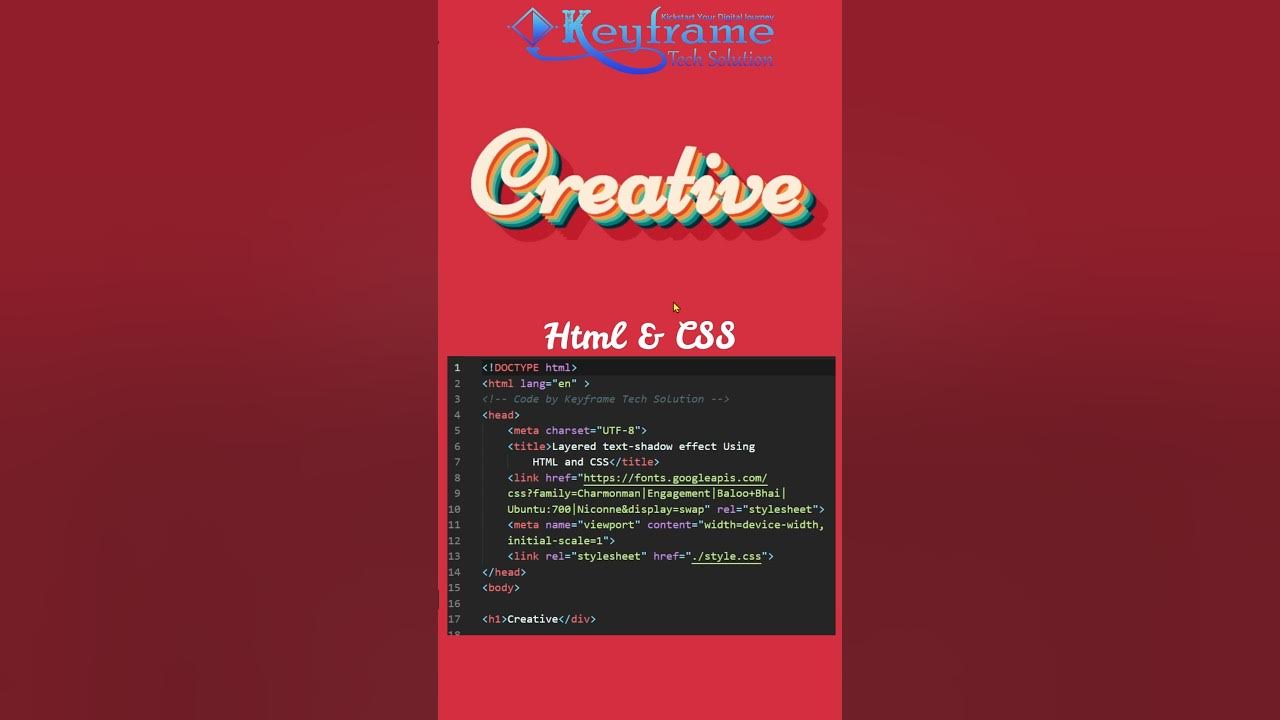 Layered Text Shadow Effect Using HTML and CSS - YouTube