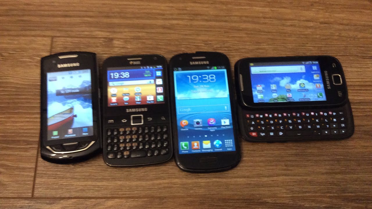 Showing off 4 phones! (galaxy y pro duos, galaxy 551, galaxy s3 mini ...