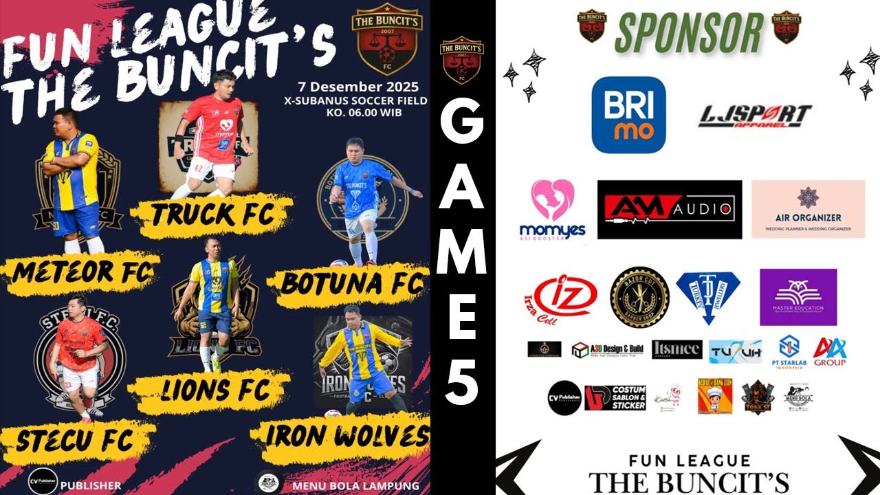 🔴SERUUU GAME 5//LION FC VS IRON WOLVES//FUN LEAGUE THE BUNCIT'S - YouTube