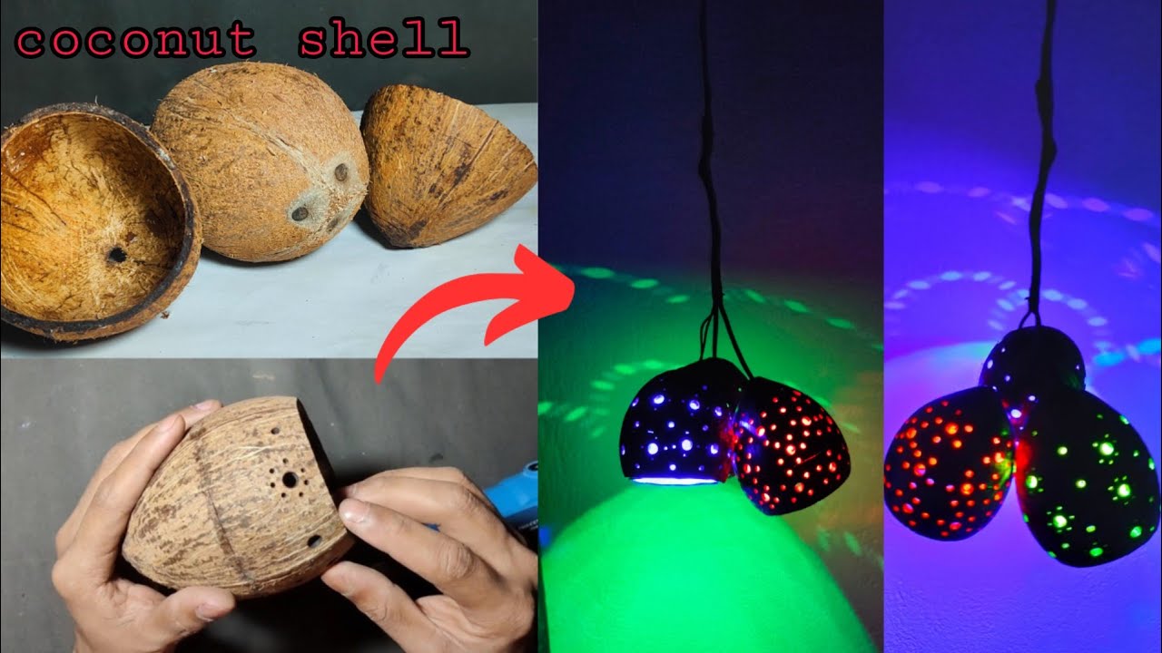 Beutiful decoration lights make with coconut shell 🥥🌴 | room decor ...
