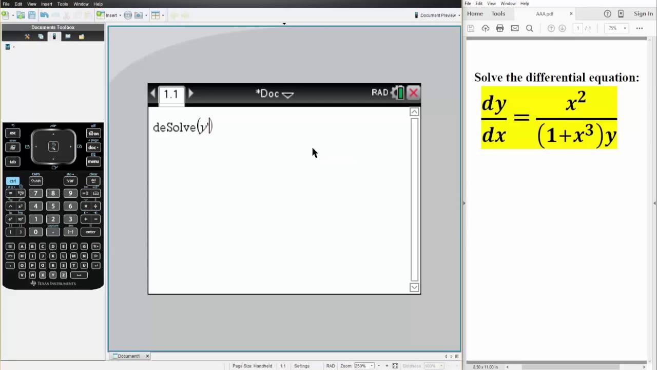 DiffEQ 1st Order Differential Equations Separable Equations TI nSpire diffeq-1st-order-differential-equations-separable-equations-ti-nspire