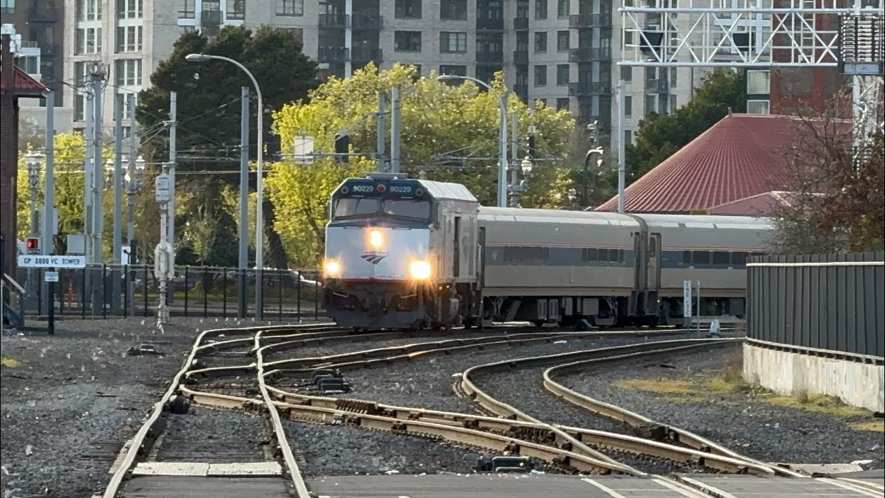 Npcu 90229 leads Amtrak Cascades 507 out Portland with a beautiful horn ...