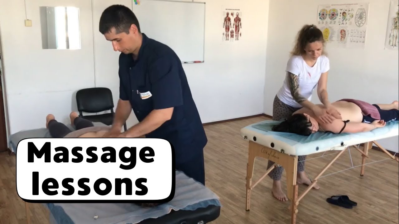 Massage lesson. Classic massage. Segmental massage. Back massage ...