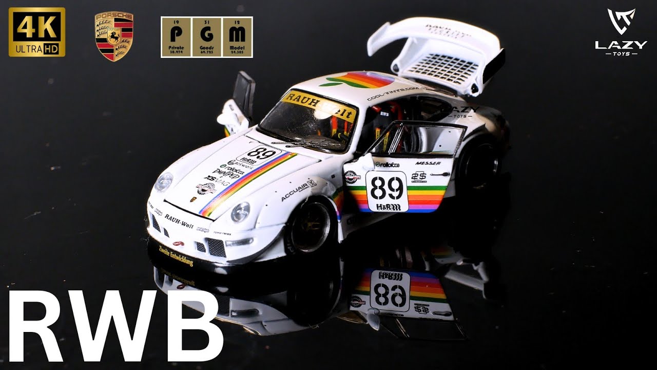 PGM RWB Porsche 993 1/64 Apple in White | Cinematic | Lazy Toys - YouTube