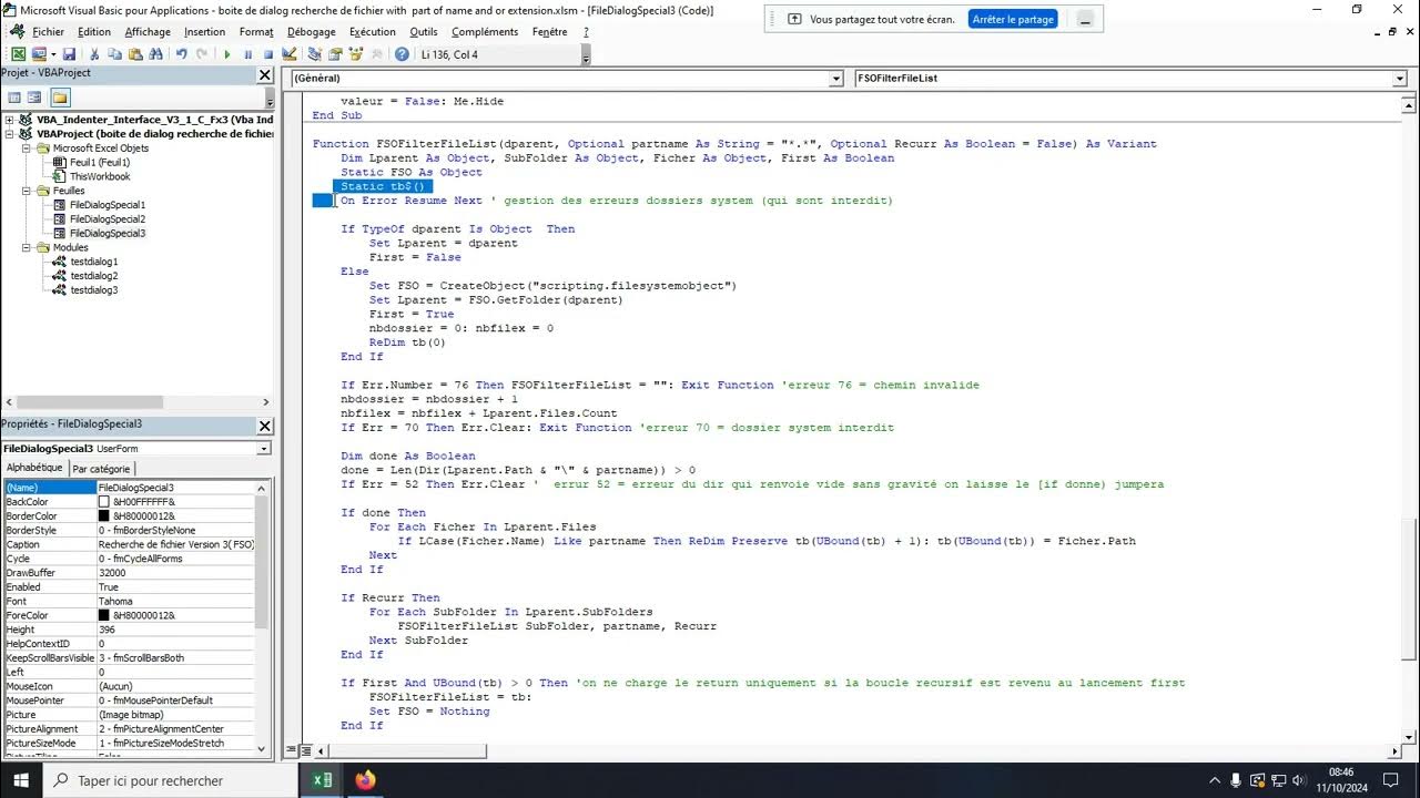 boite de dialogue de sélection de fichier avec recherche par filtre ...
