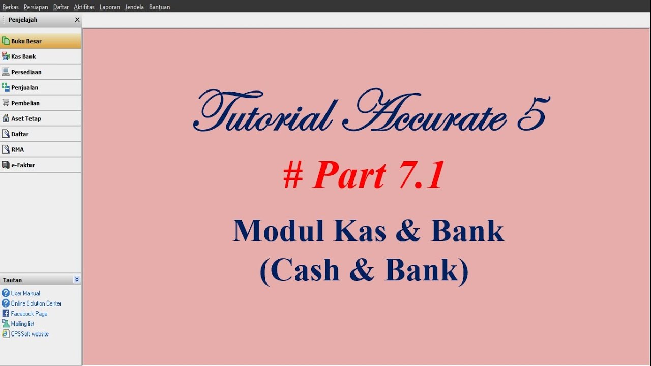 Accurate 5 - 7.1 Modul Kas & Bank - YouTube