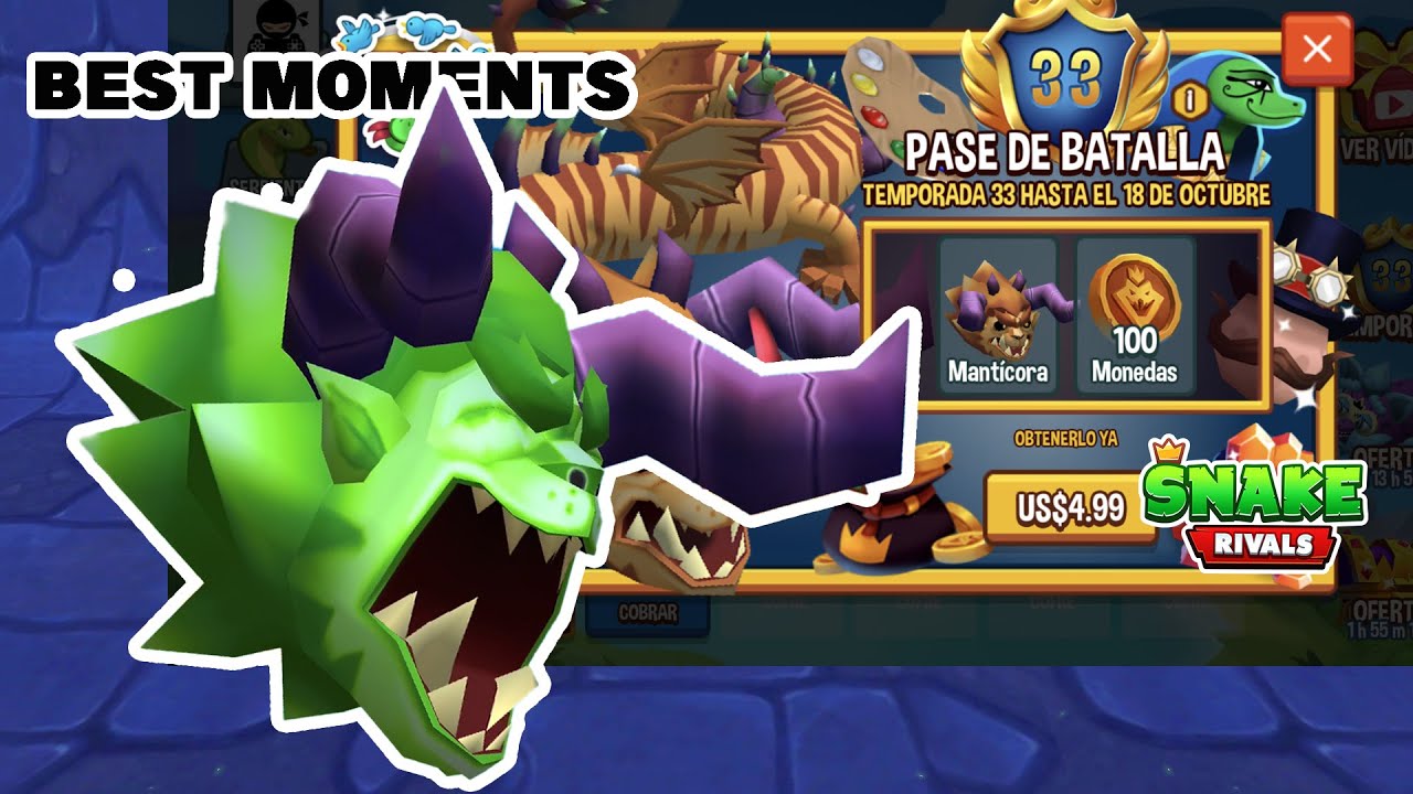 Snake Rivals Gameplay SEASON 33 New Snake Manticora - YouTube