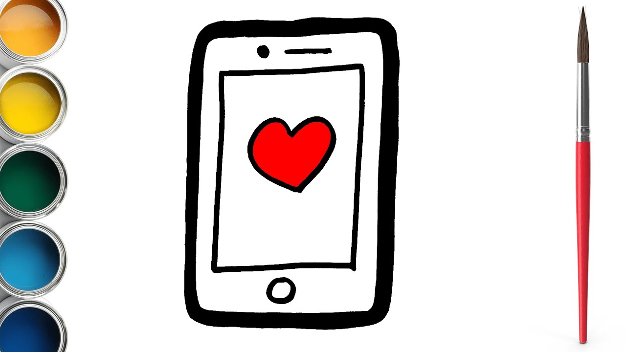 How to draw a mobile phone for kids | Learn how to draw - YouTube