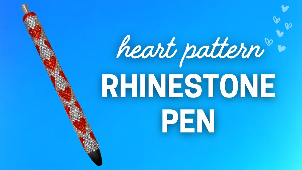 HOW TO MAKE A HEART PATTERN RHINESTONE PEN // DIY Bedazzled PaperMate ...