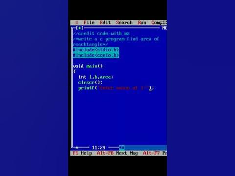 write a c program find area of rectangle|| part -9 ||#shorts #coding - YouTube