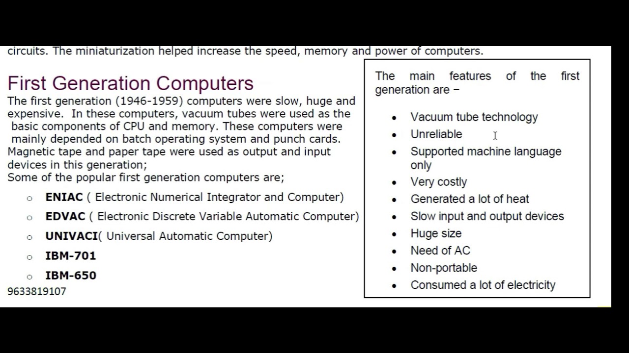 What Is Computer Generation And Types module 1 YouTube
