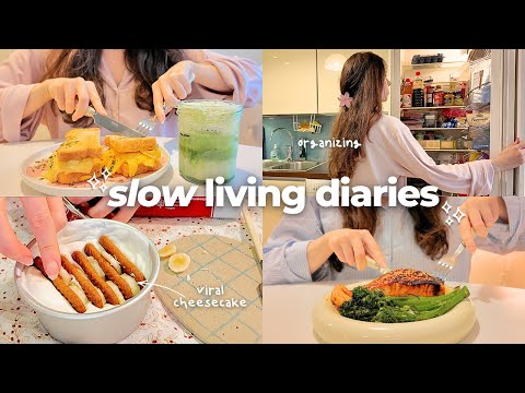 a quiet day cooking at home 🍵 organizing fridge, egg toast, japanese cheesecake