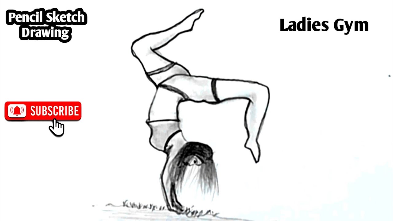 Girl drawing easy | How to draw a gym girl | Pencil sketch for beginner ...