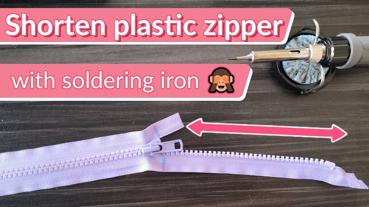 Shorten plastic zipper - with soldering iron 🙈 - DIY Sewing - YouTube