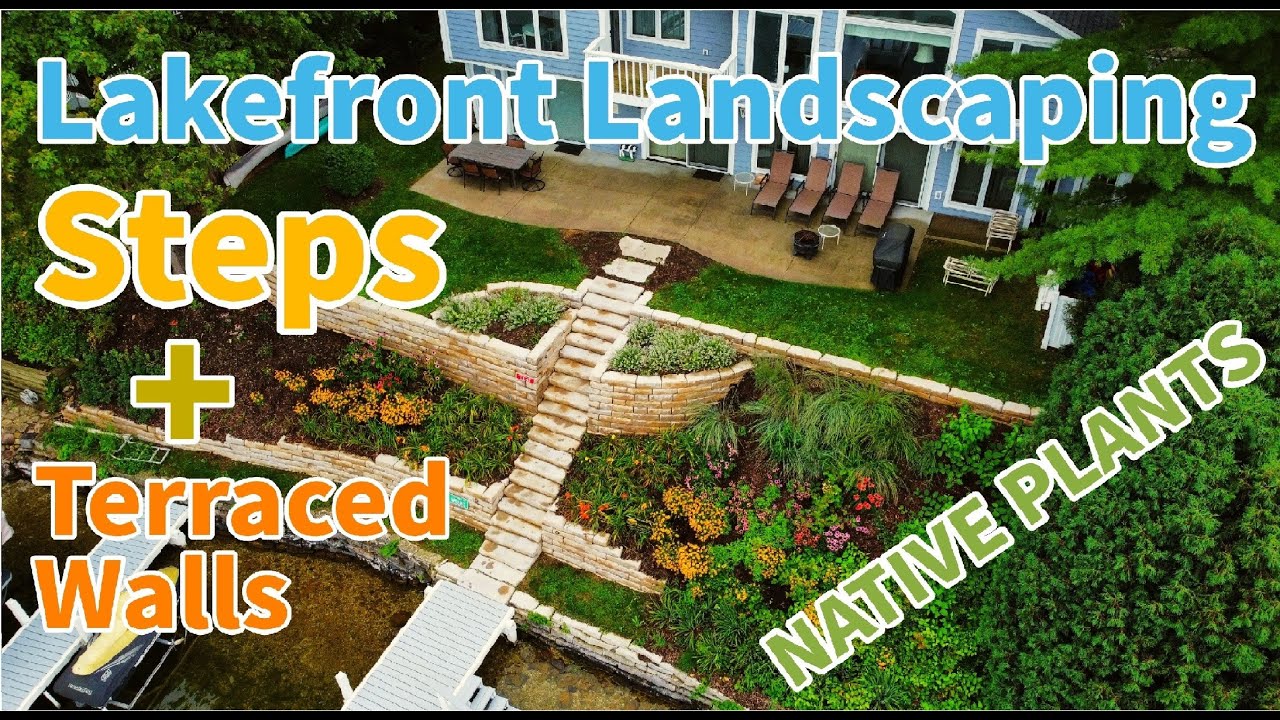 Lakefront Landscaping + Retaining Walls + Steps + Plants - Lauderdale ...
