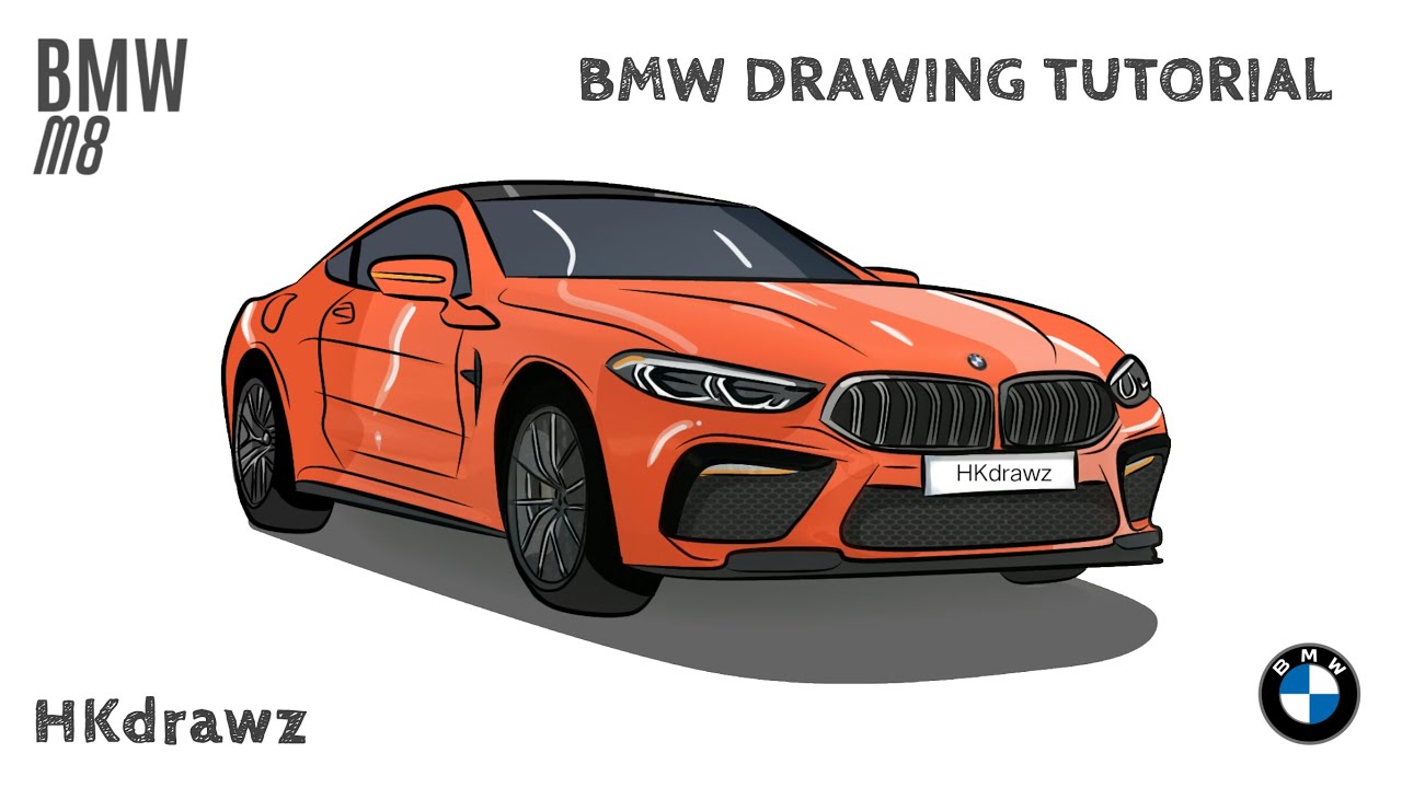 BMW M8 drawing tutorial | HKdrawz - YouTube