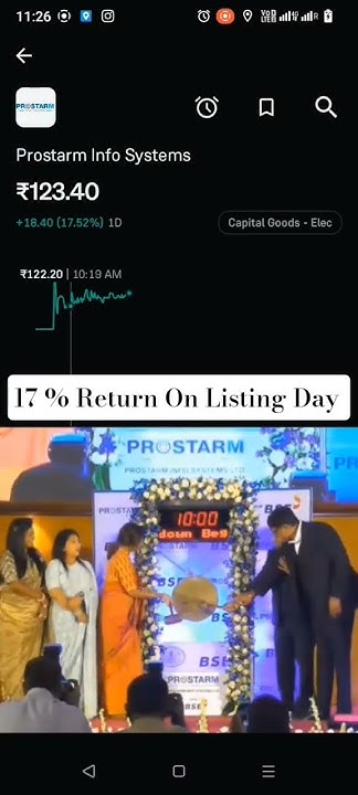 Prostarm Info Systems Listed In BSE With 17 % Premium - YouTube